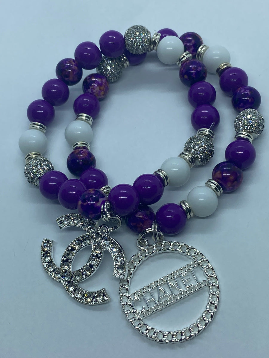 Purple and silver CC – Custom Bangles By Nay 'Q